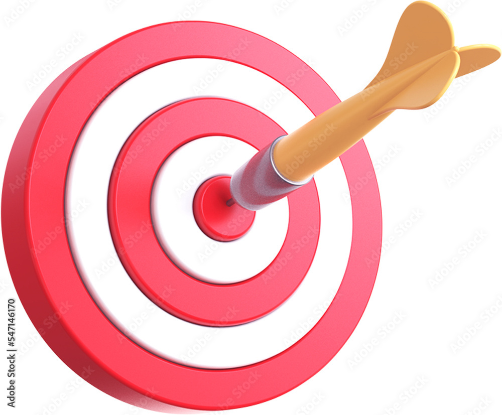 Target goal bullseye isolated on transparent background. 3D rendering ...