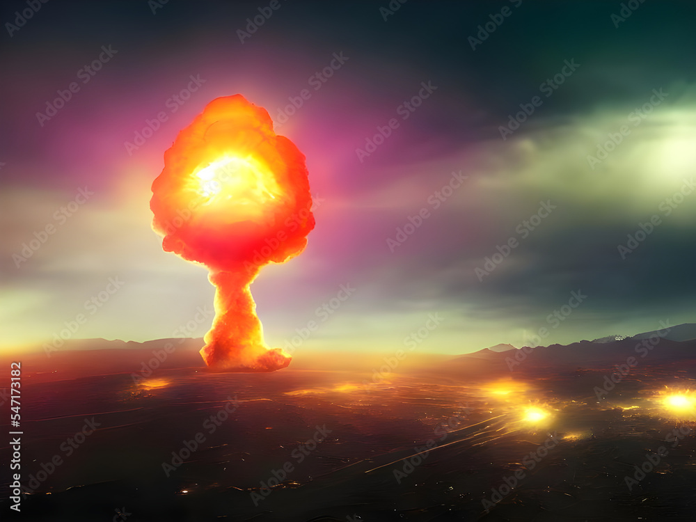 Wasserstoffbombe, Einschlag mit großer Detonation, Weltkrieg und ...