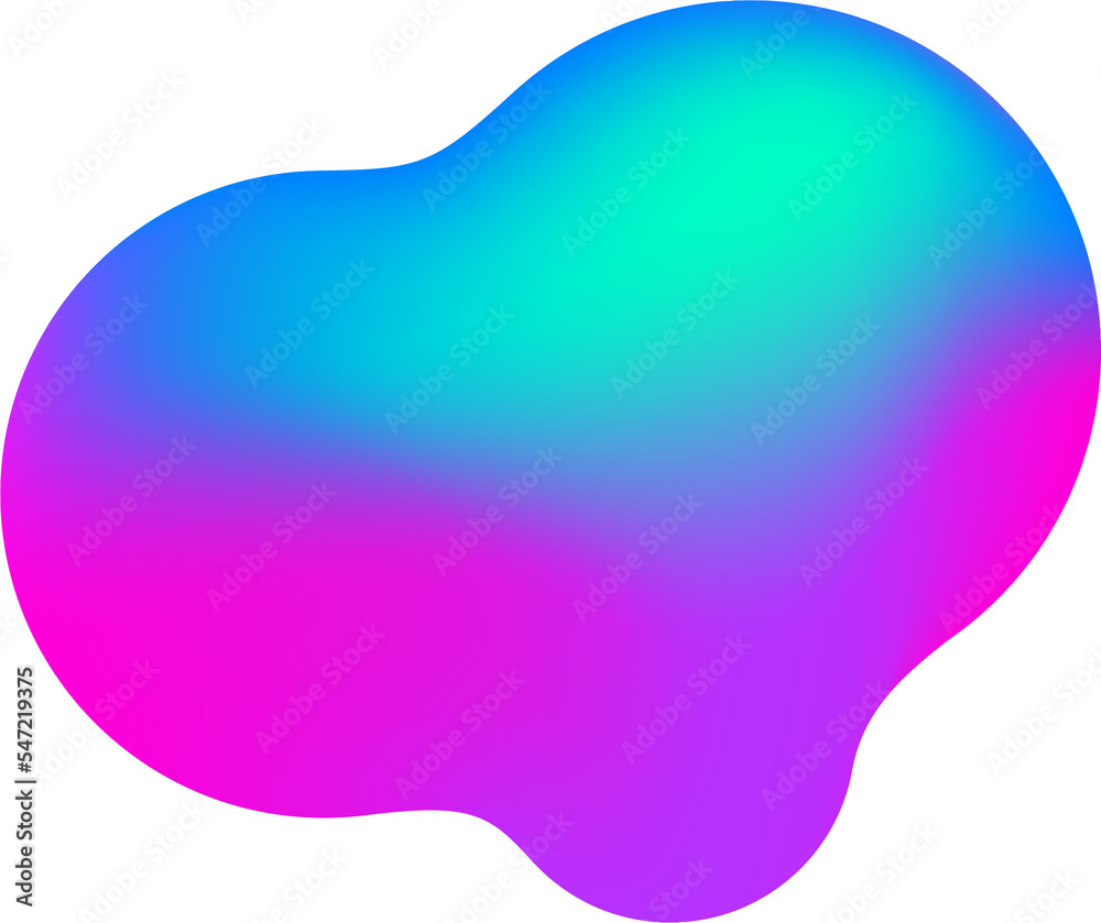 Gradient blob shape. Abstract organic random form. Liquid fluid background. Amoeba bubble and ...