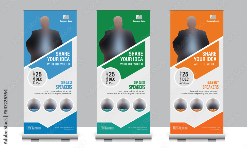 Image vectorielle Stock Conference-Roll-Up-Banner-vector-roll-up-banner ...