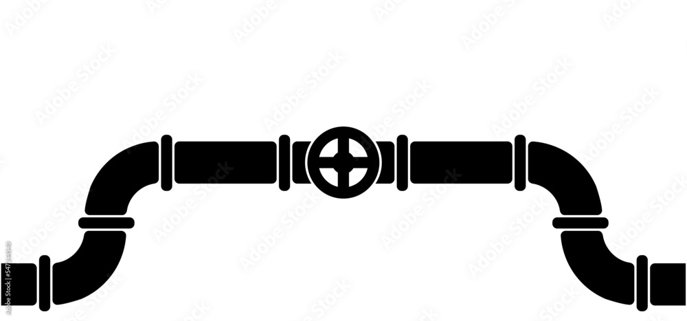 Image vectorielle Stock Water, oil or gas pipeline with fittings and ...