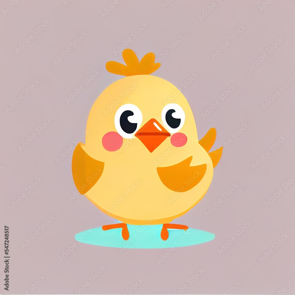 Cute Chicken Crowing Cartoon 2d illustrated Icon Illustration. Animal ...