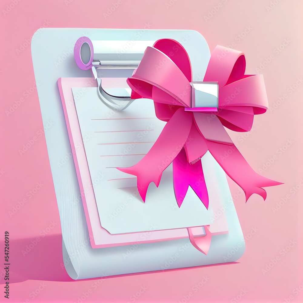 3d certificate or award icon with stamp and ribbon bow quality concept ...