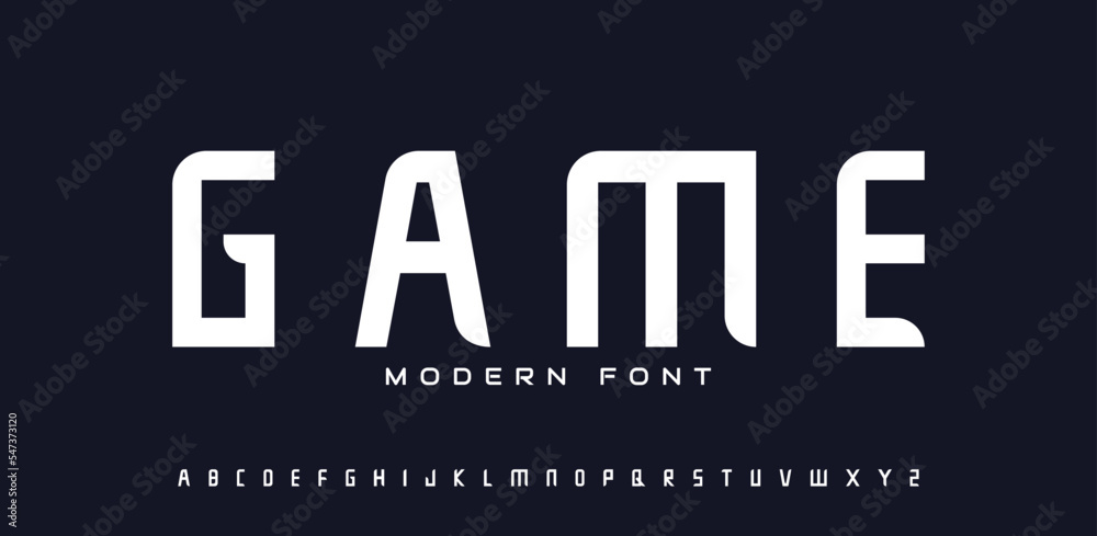 Tech font and Modern alphabet. Future logo typo. Minimal urban font ...