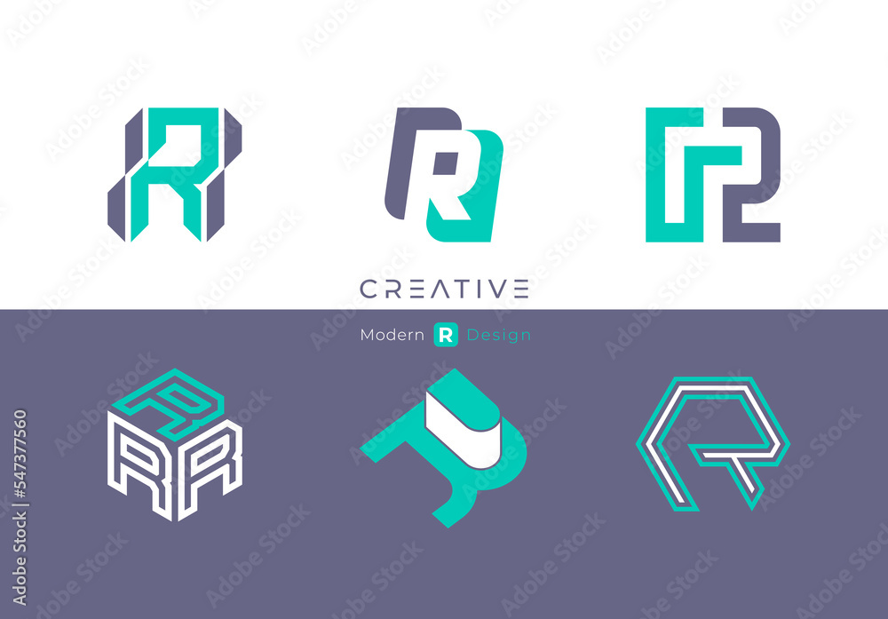 Letter R, modern alphabet, fonts, characters design, vector ...