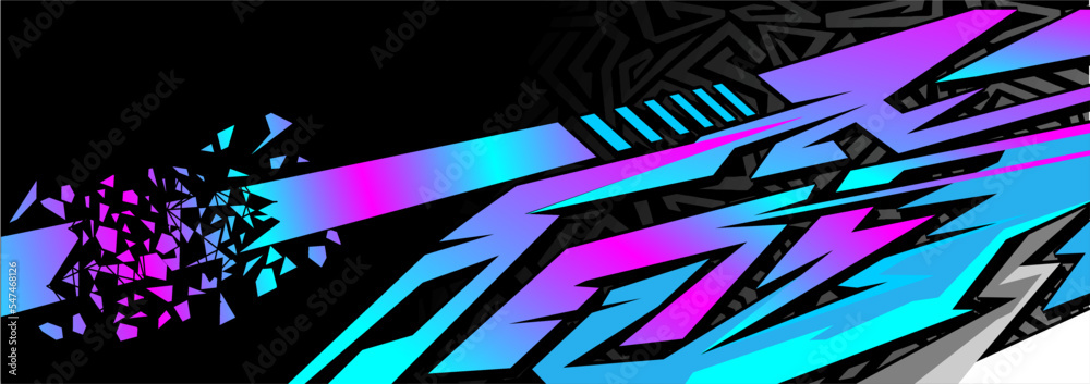 Abstract Car decal design vector. Graphic abstract stripe racing ...
