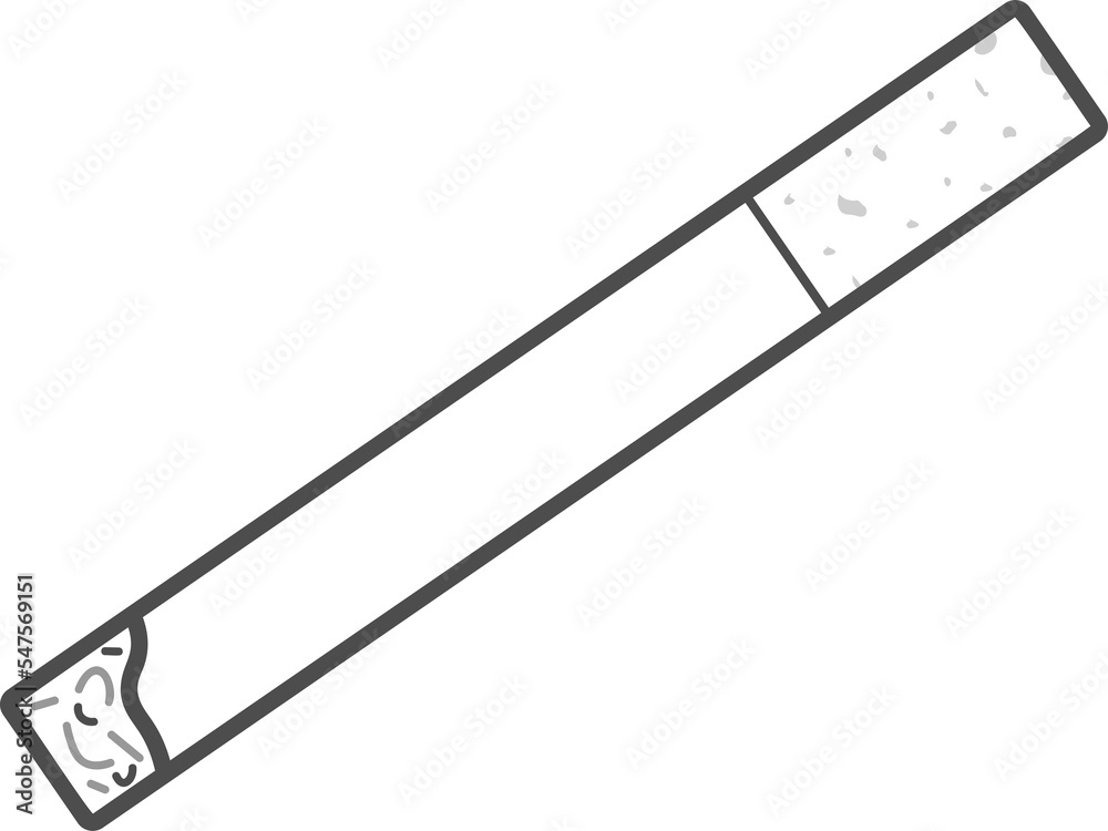 Black outline isolated transparent illustration of smoke burn cigarette ...