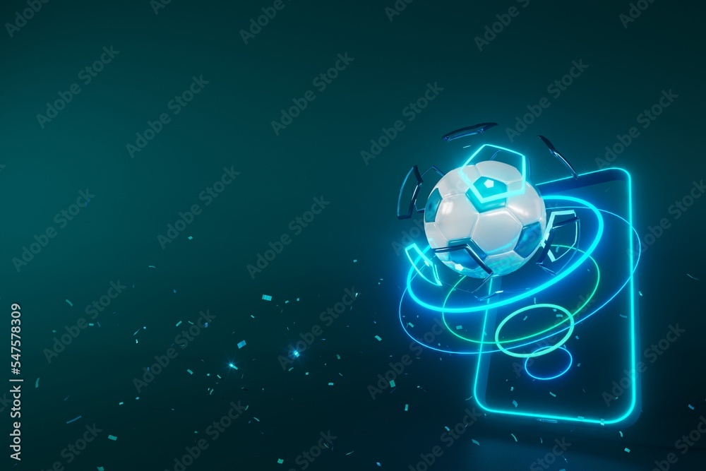 3d football object design. realistic rendering. abstract futuristic ...