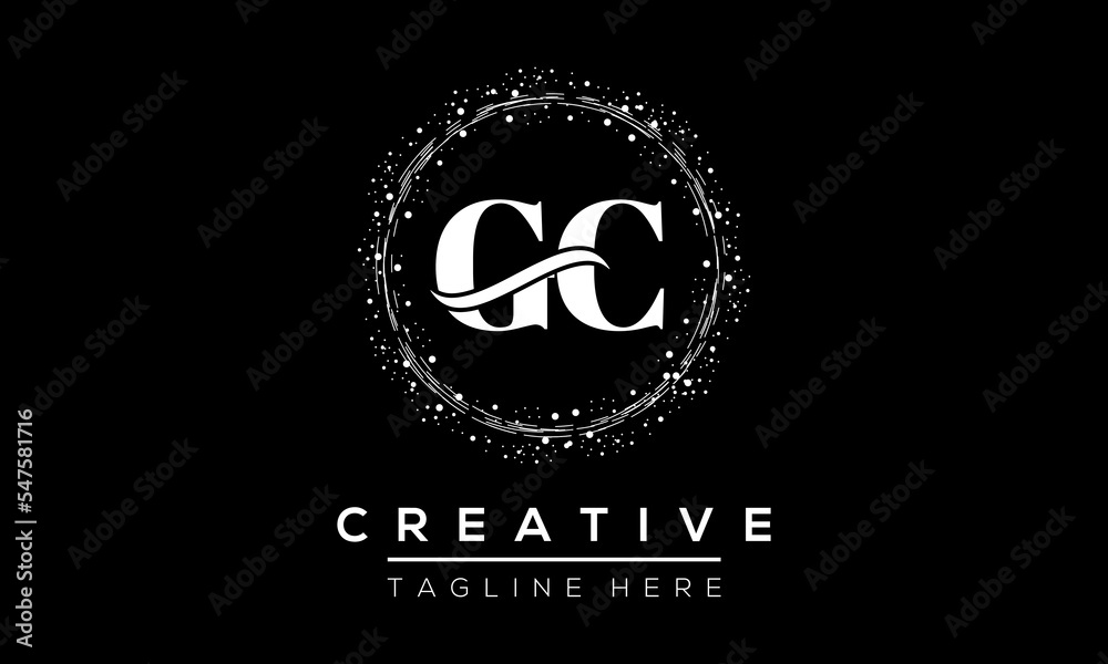Initial Letter GC logo template. Monnogram, delicate floral design ...