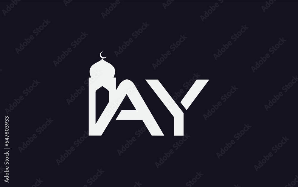 Islamic mosque logo and minar icon and symbol design vector with ...