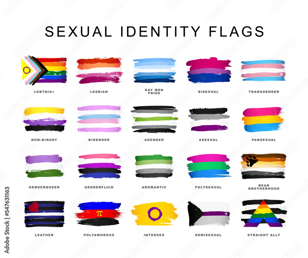 Flags Of Sexual Identification A Set Of Colorful Logos Of Lgbt Pride