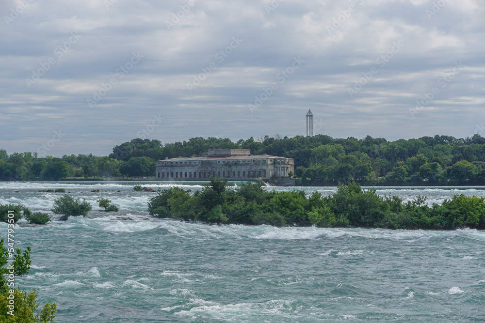 Niagara Falls, NY: The view from Prospect Point: The Niagara River, the ...