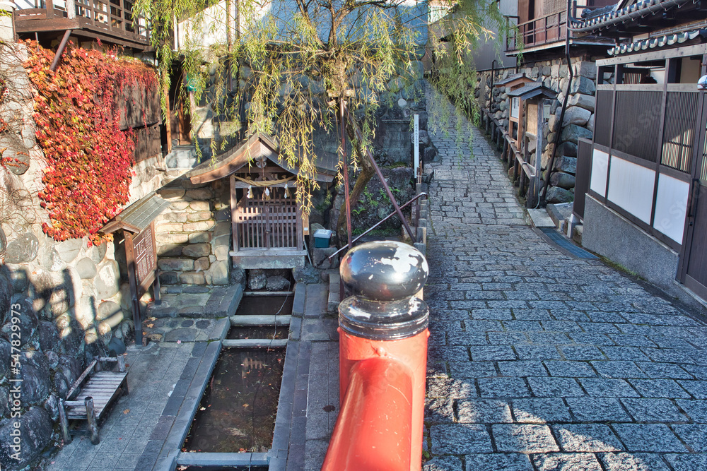 Sacred spring water called Sougisui in Gujohachiman,Gifu,Japan Stock ...