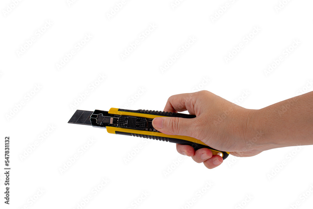 Hand Holding Cutter on transparent Background Stock Photo | Adobe Stock