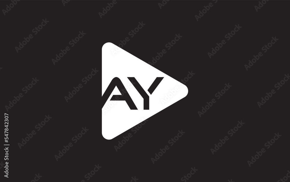 Play button icon vector and play button logo symbol with icon letter ...