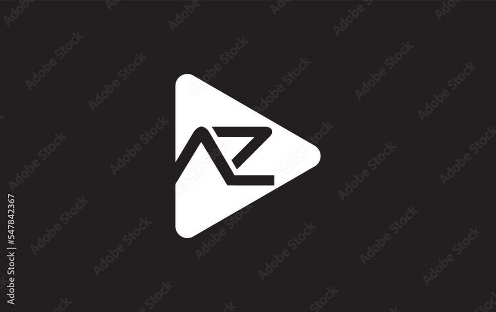 Play button icon vector and play button logo symbol with icon letter ...