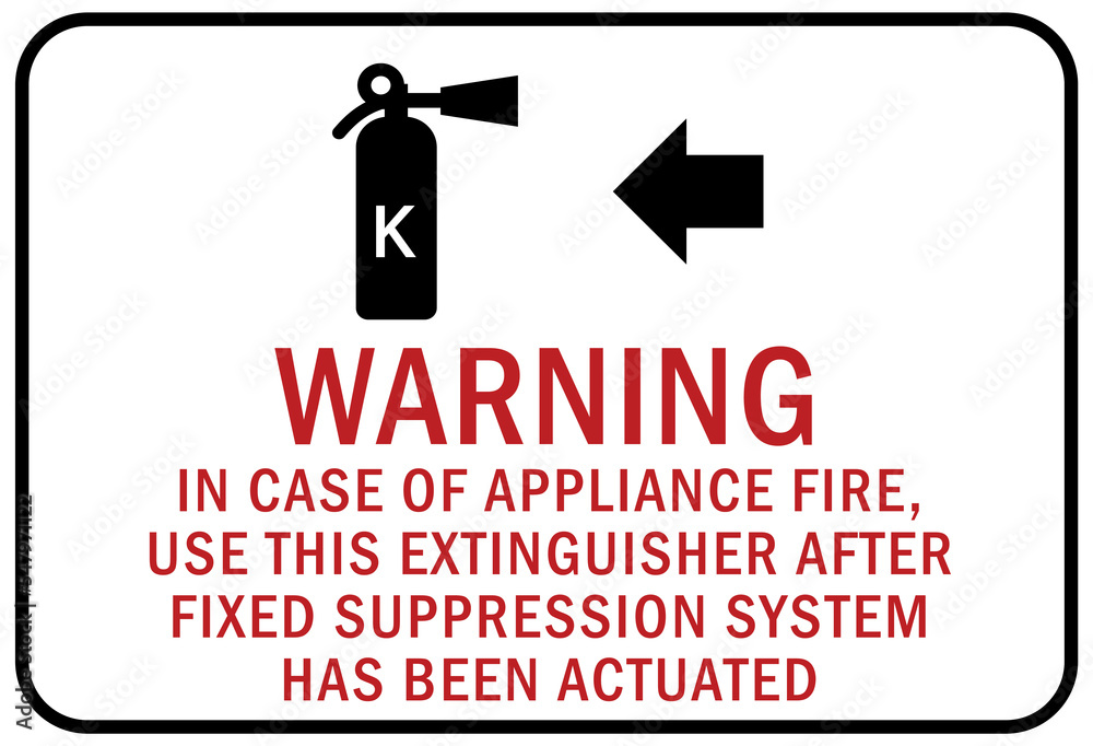 Vector de Stock Fire emergency In case of appliance fire, use this ...