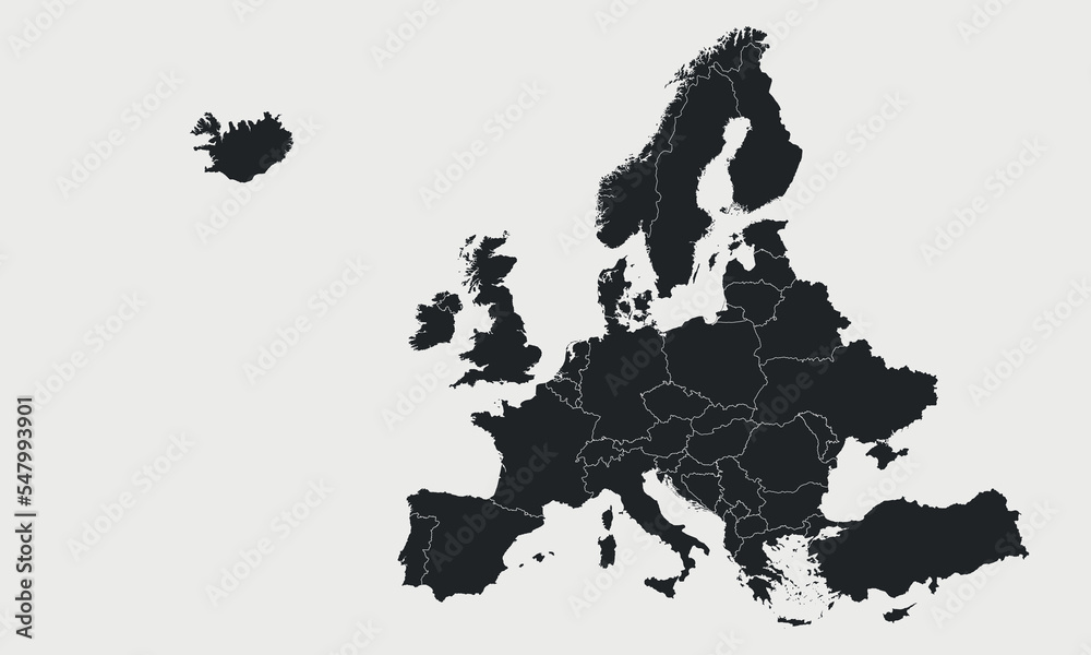 Europe map. Europe map isolated on white background. High detailed ...