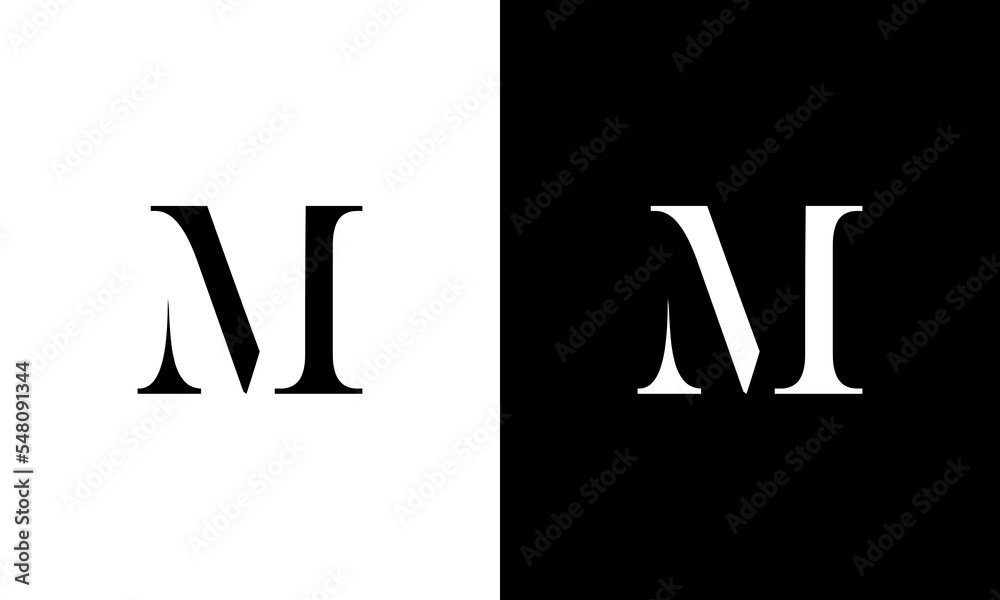 letter m serif modern logo design Stock Vector | Adobe Stock