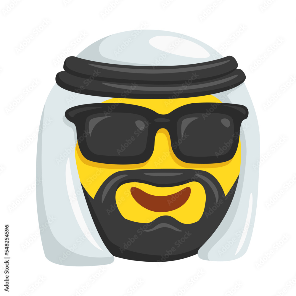 Sheikh Emoji Icon Illustration. Muslim Arab Man Vector Symbol Emoticon ...