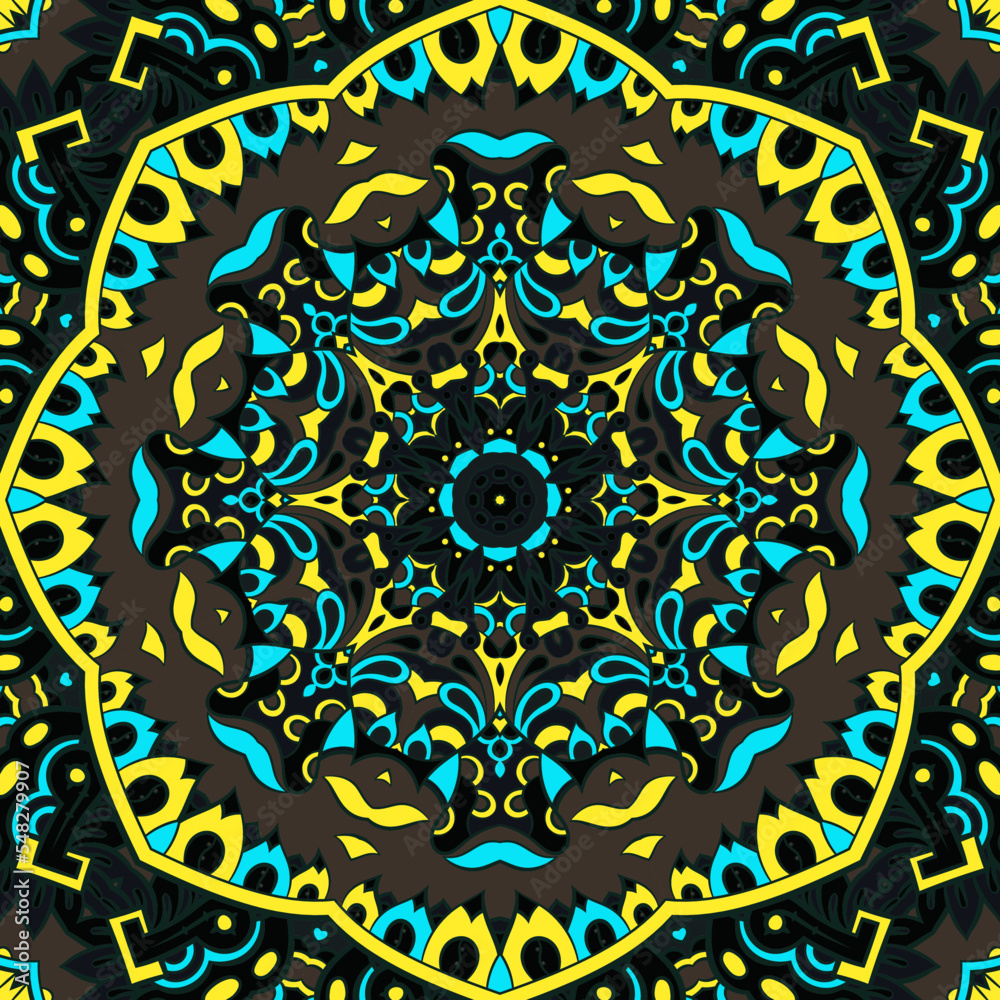 Stock-Vektorgrafik „Seamless tile texture. Tracery mehndi design image ...