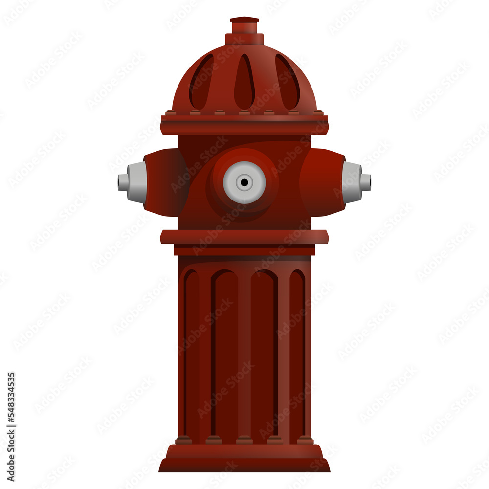 Fire hydrant in realistic style. Colorful PNG illustration. Stock ...