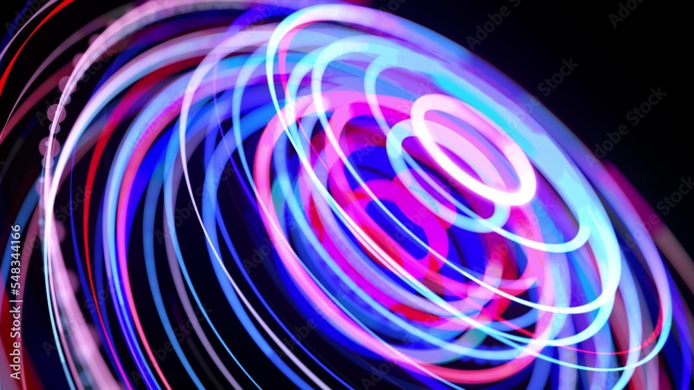 Ilustración de Stock Light flow in ring structure, bg. 3d render ...