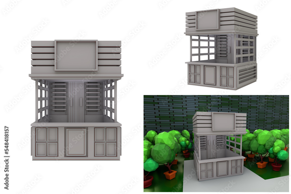 Illustration Stock 3D PNG RENDER ILLUSTRATION. Sample idea model booth ...