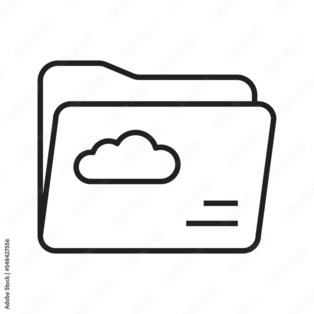 Cloud folder icon design. isolated on white background. vector ...