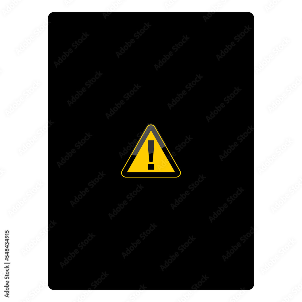 warning sign on black background Stock Vector | Adobe Stock
