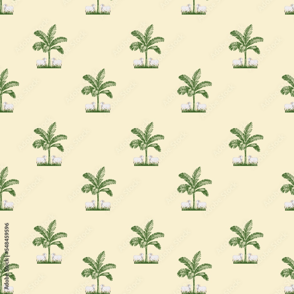 Beautiful Indian Pichwai Tree Pattern Artwork Stock Illustration ...