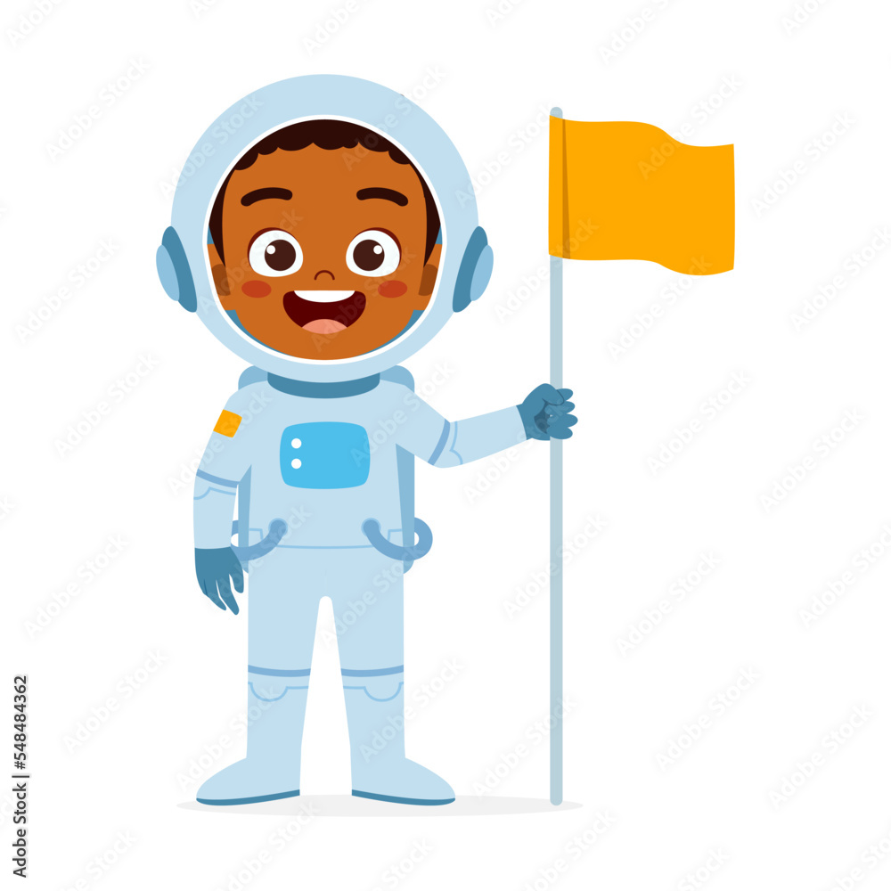 little kid wear astronaut costume and feel happy Stock Vector | Adobe Stock little kid wear astronaut costume and feel happy Stock Vector | Adobe Stock