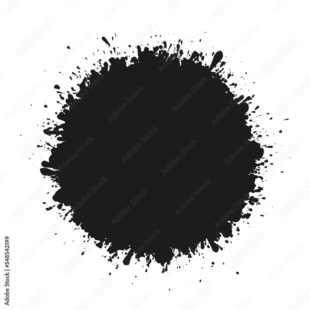 Circle Shaped Ink Splatter Silhouette Icon Stock Vector | Adobe Stock