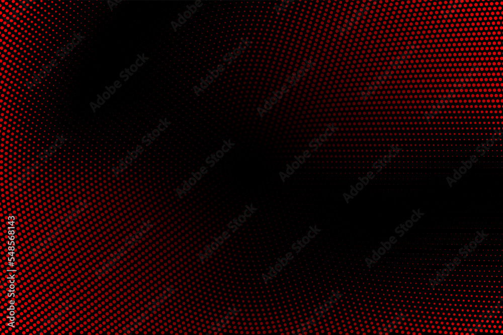 Halftone texture with red dots on a black background. Minimalism ...
