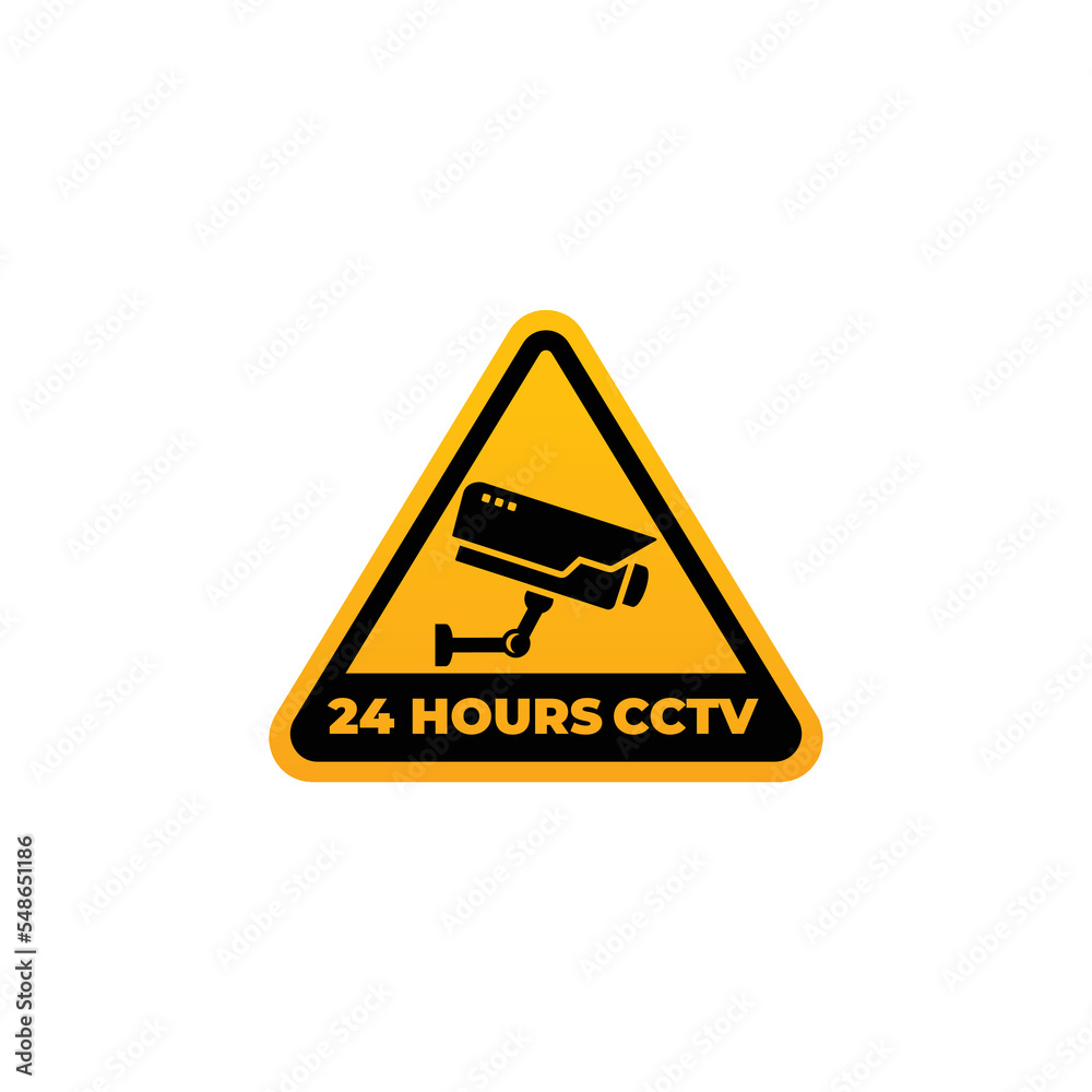 Attention cctv in operation symbol vector Stock Vector | Adobe Stock