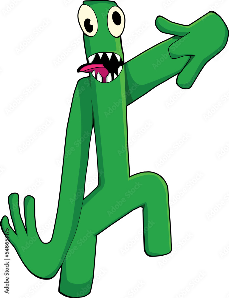 Green monster rainbow friends vector Stock Vector | Adobe Stock