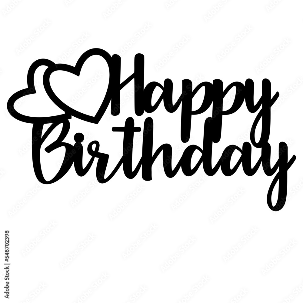 Happy birthday party decoration svg, Cake topper svg for cut Stock ...