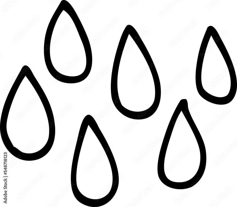 outline cartoon rain drops Stock Vector | Adobe Stock