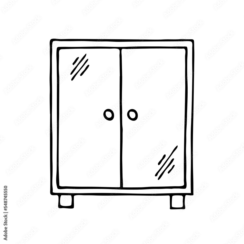 Wardrobe with doors. Home wardrobe. Wooden furniture for the interior ...