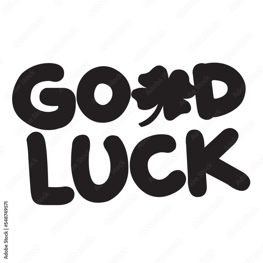 Cute Sticker Reactions Good Luck Outline Stock Vector | Adobe Stock