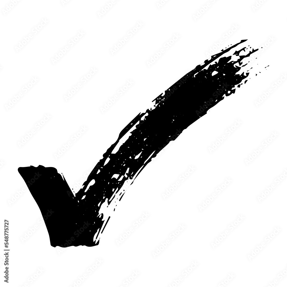 Vetor Hand drawn check mark illustration. Marker right sign clipart ...