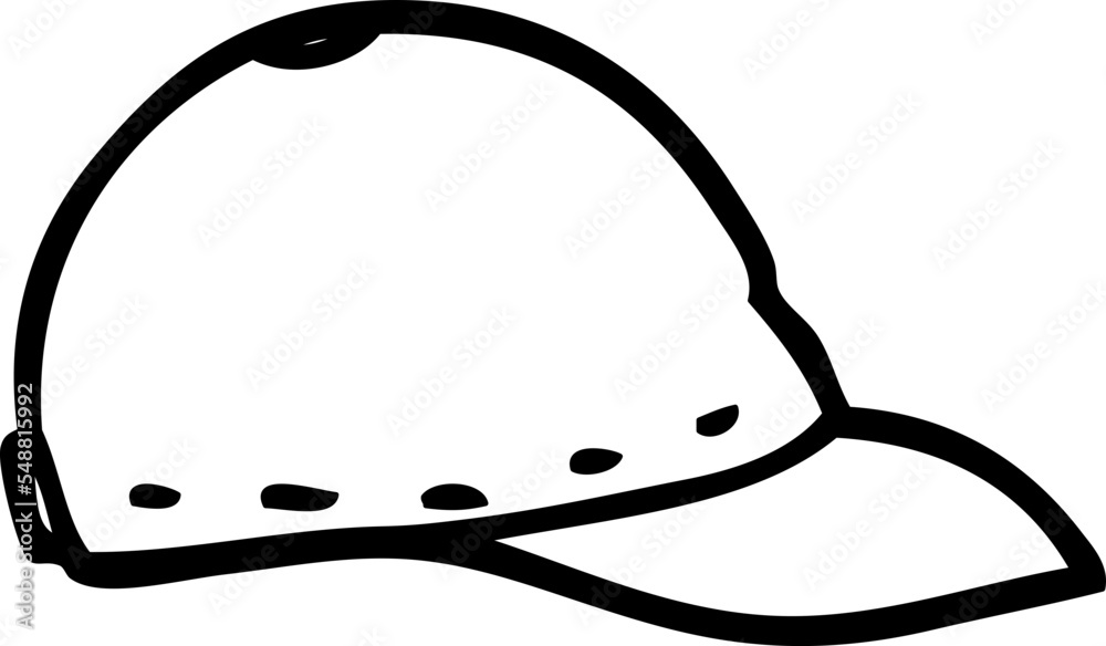 outline cartoon baseball cap Stock Vector | Adobe Stock