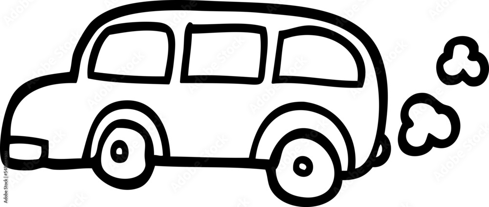 outline cartoon school bus Stock Vector | Adobe Stock