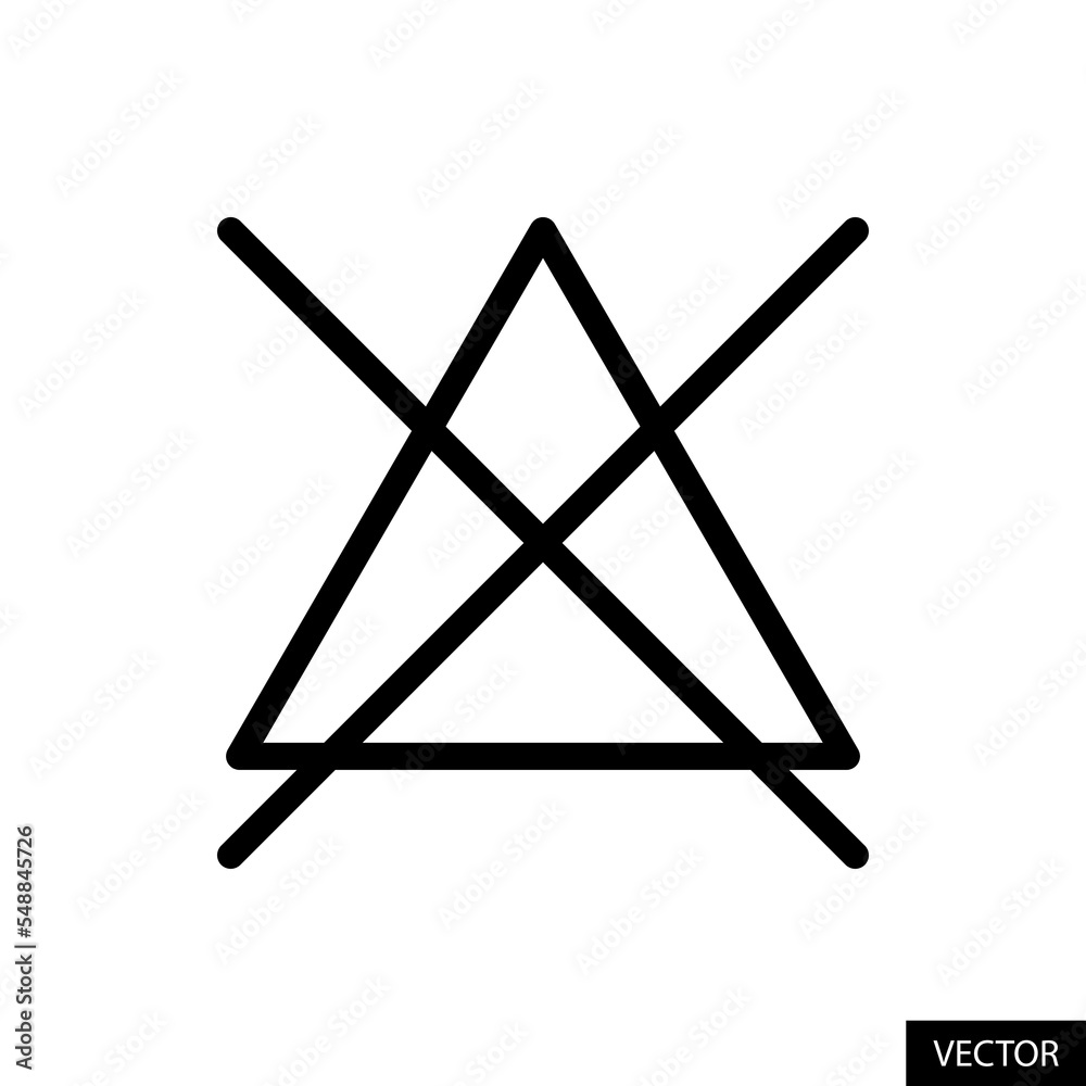 Do not bleach, No bleaching symbol vector icon in line style design for ...