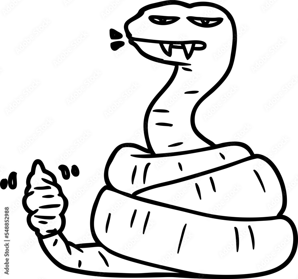 cartoon angry rattlesnake Stock Vector | Adobe Stock