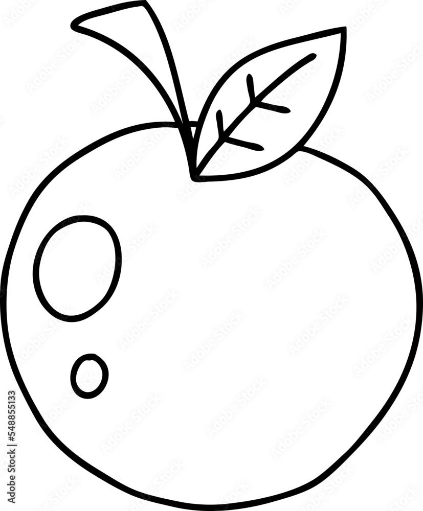 outline quirky cartoon red apple Stock Vector | Adobe Stock