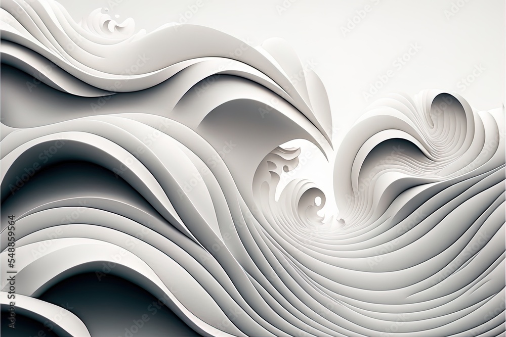 Wave Textures White Background 2D Illustrated Stock Illustration ...
