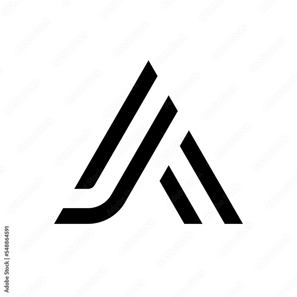 Letter JA or AJ minimal monogram logo Stock Vector | Adobe Stock