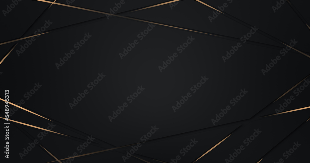 Abstract luxury background with golden lines on black background. Gold ...