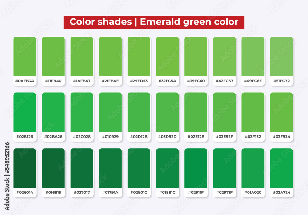 Color palette, Green color shades, Color harmony, Set of trendy flat ...